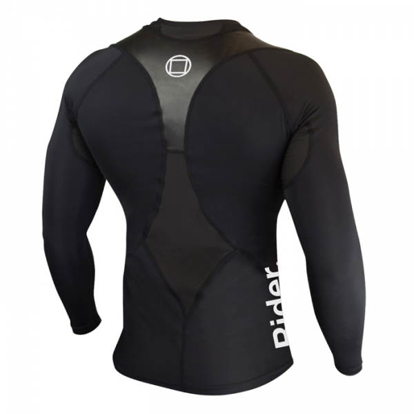 Men’s Long-sleeve Compression Top Black - Rider Active